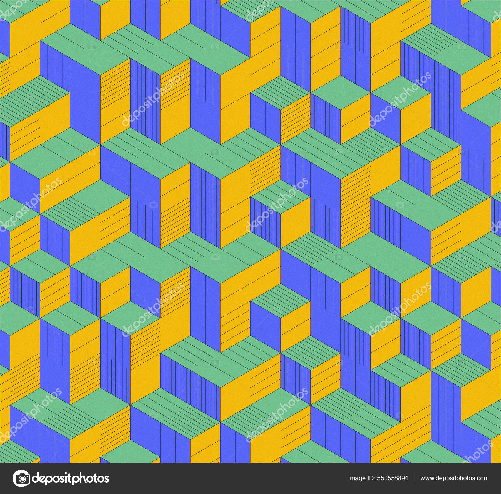 Isometric Cube Multicolored Noise Texture Gradient Background Isometric ...