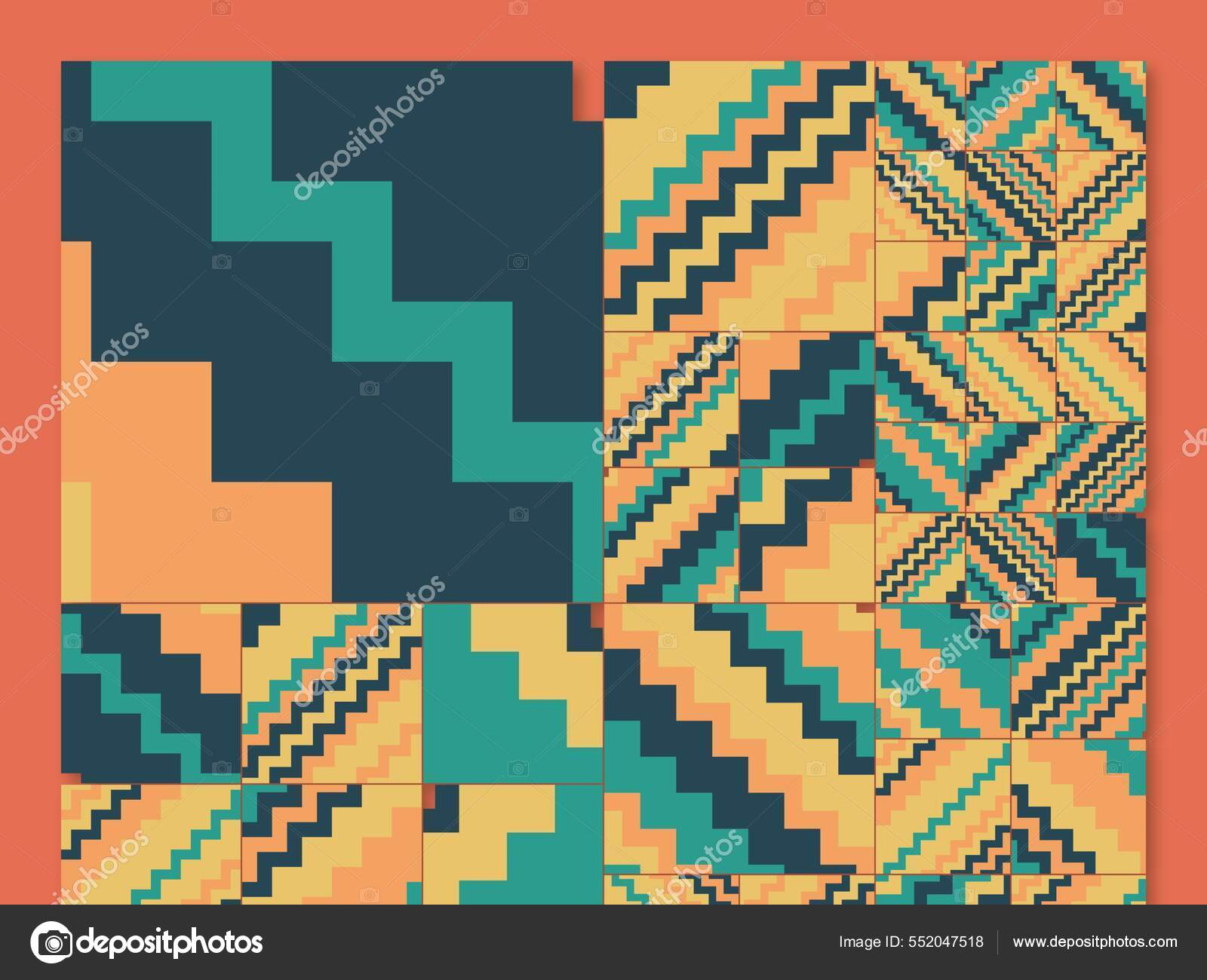 Abstract Square Triangle Art Banner Format Colorful Painter Pattern ...