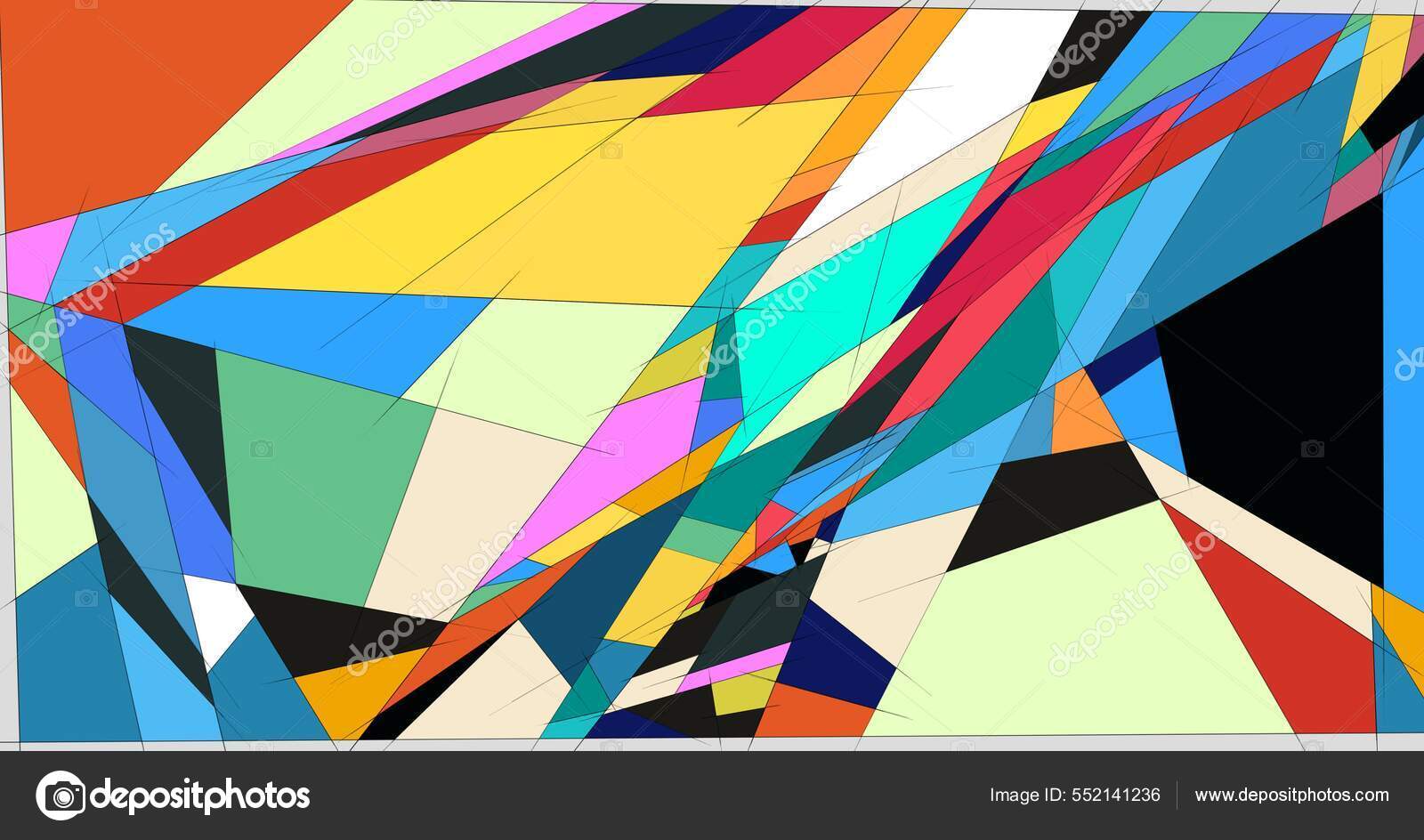 Abstract Square Triangle Art Banner Format Colorful Painter Pattern ...