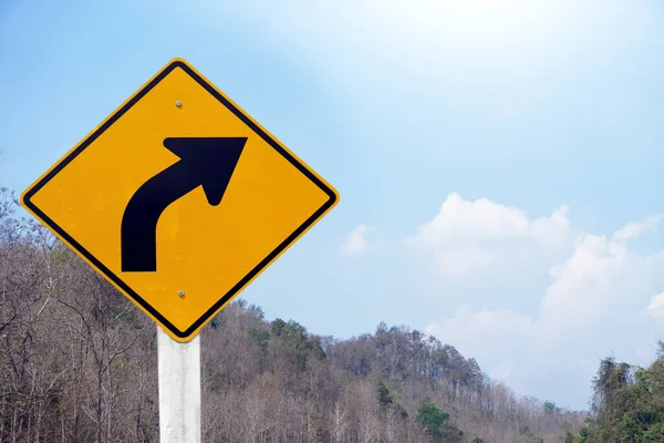 Yellow Traffic Sign Twisty Arrow Symbol Rural Road Warn Drivers Stock Photo by ©atitayapimpa1234 ...