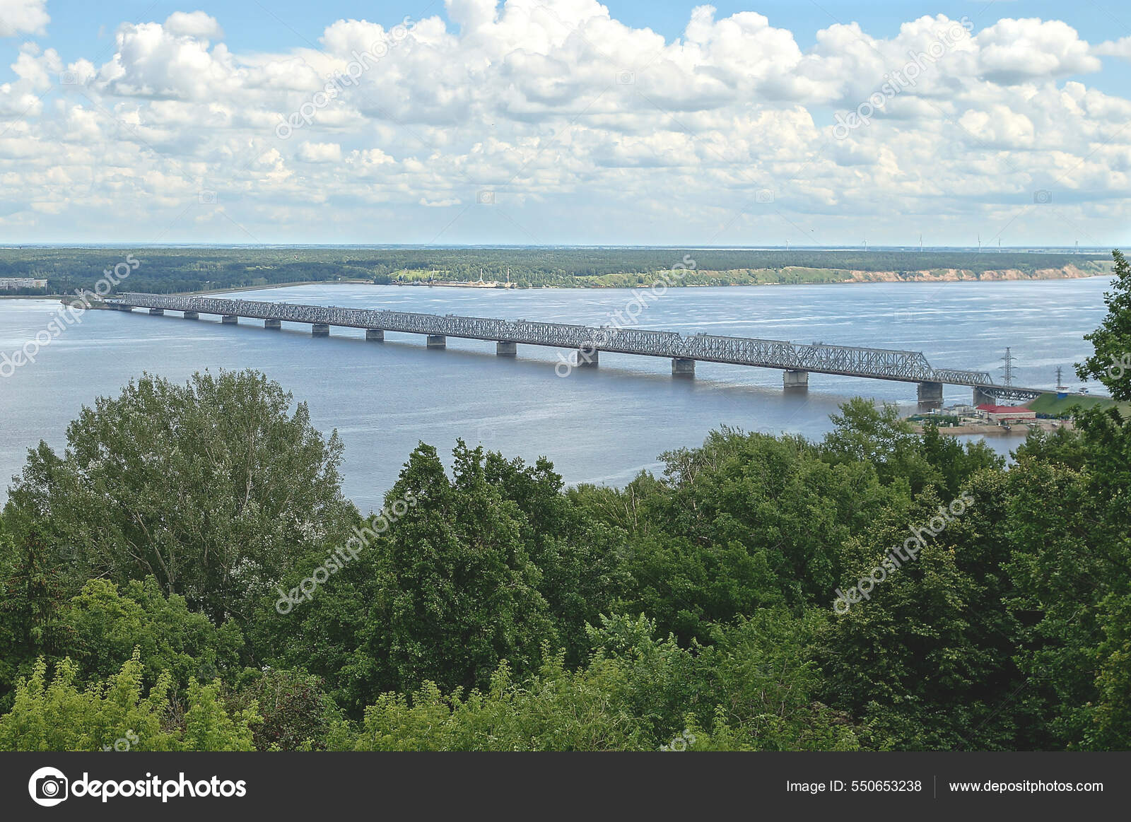 Puente Sobre Río Volga Construido Bajo Zar Rusia Puente Hierro — Foto ...