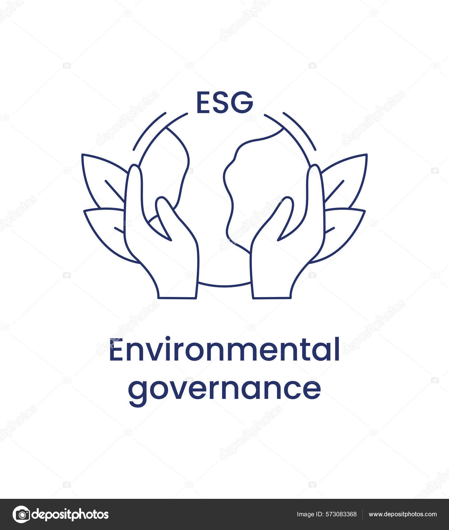 Environmental governance icon, ESG concept. Vector illustration ...