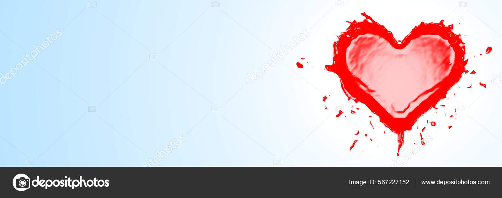 Corazón Líquido Amor Sentimientos Conceptos Renderizado Original — Foto ...