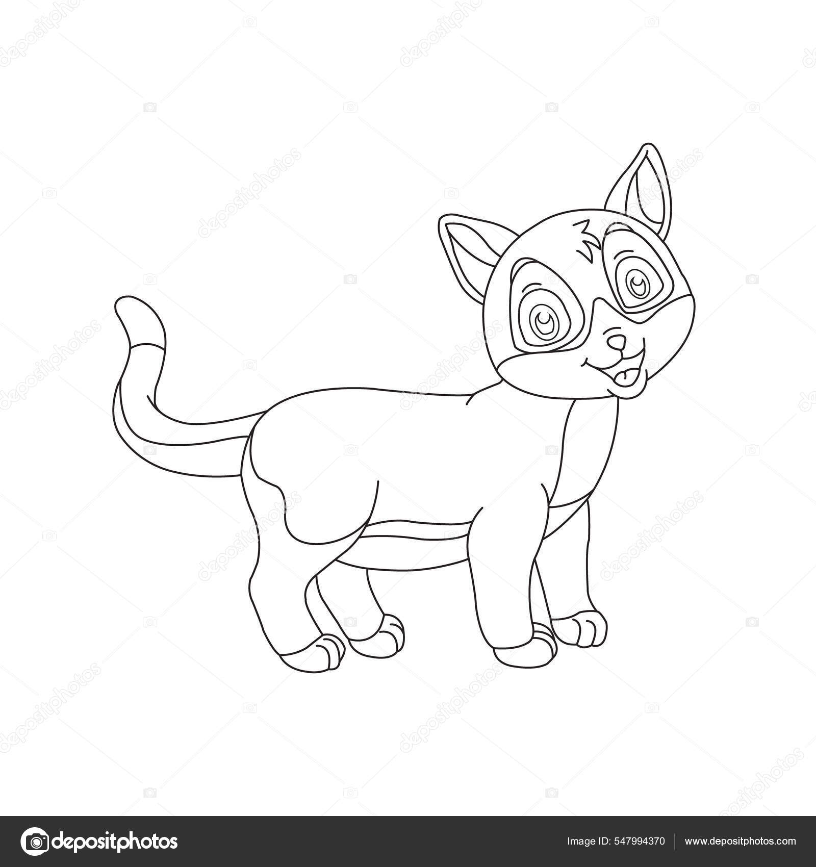 Halaman Mewarnai Garis Besar Kucing Lucu Pewarnaan Halaman Kartun ...