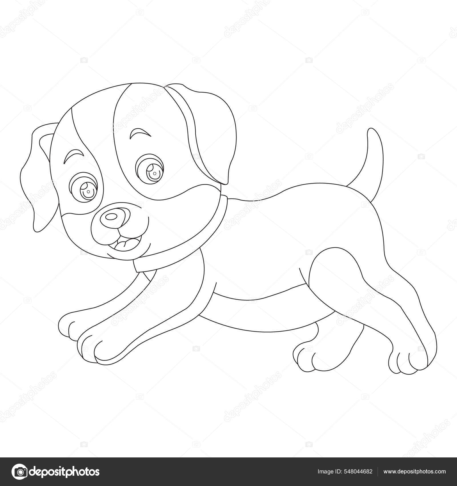 Roztomilé Štěně Pes Obrys Omalovánky Stránky Pro Děti Zvířat Zbarvení ...