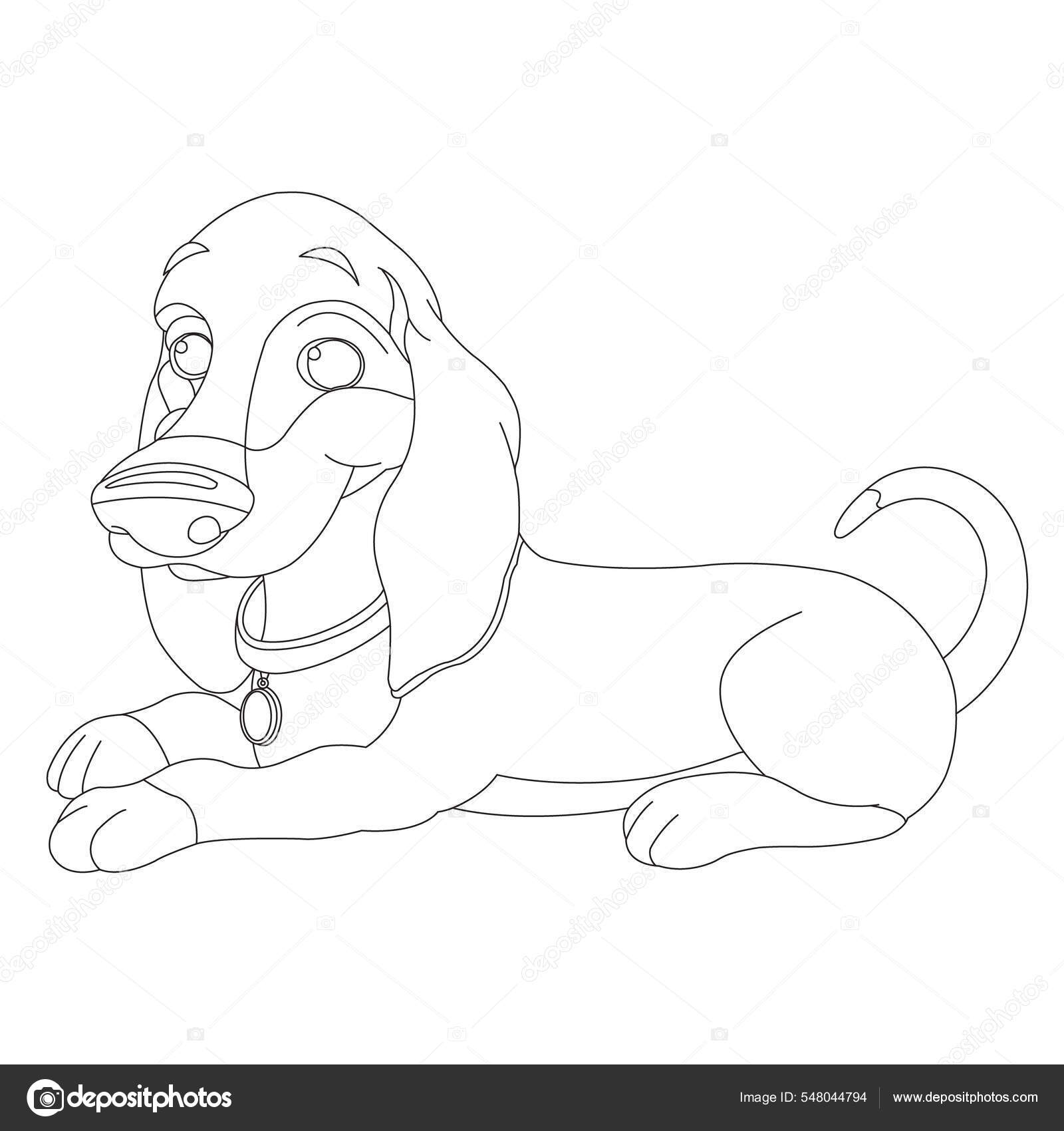 Cute Puppy Dog Outline Coloring Page For Kids Animal Coloring Page