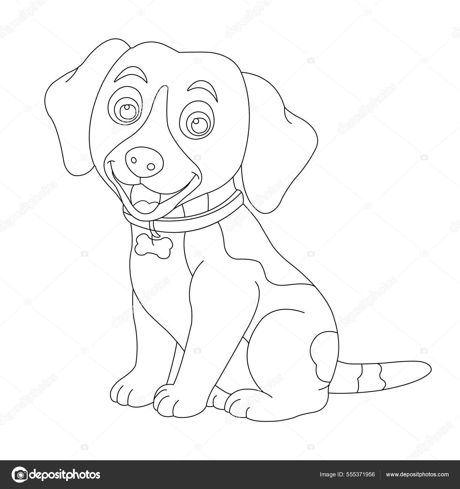 Roztomilé Štěně Pes Obrys Zbarvení Stránky Pro Děti Živočišné Zbarvení ...