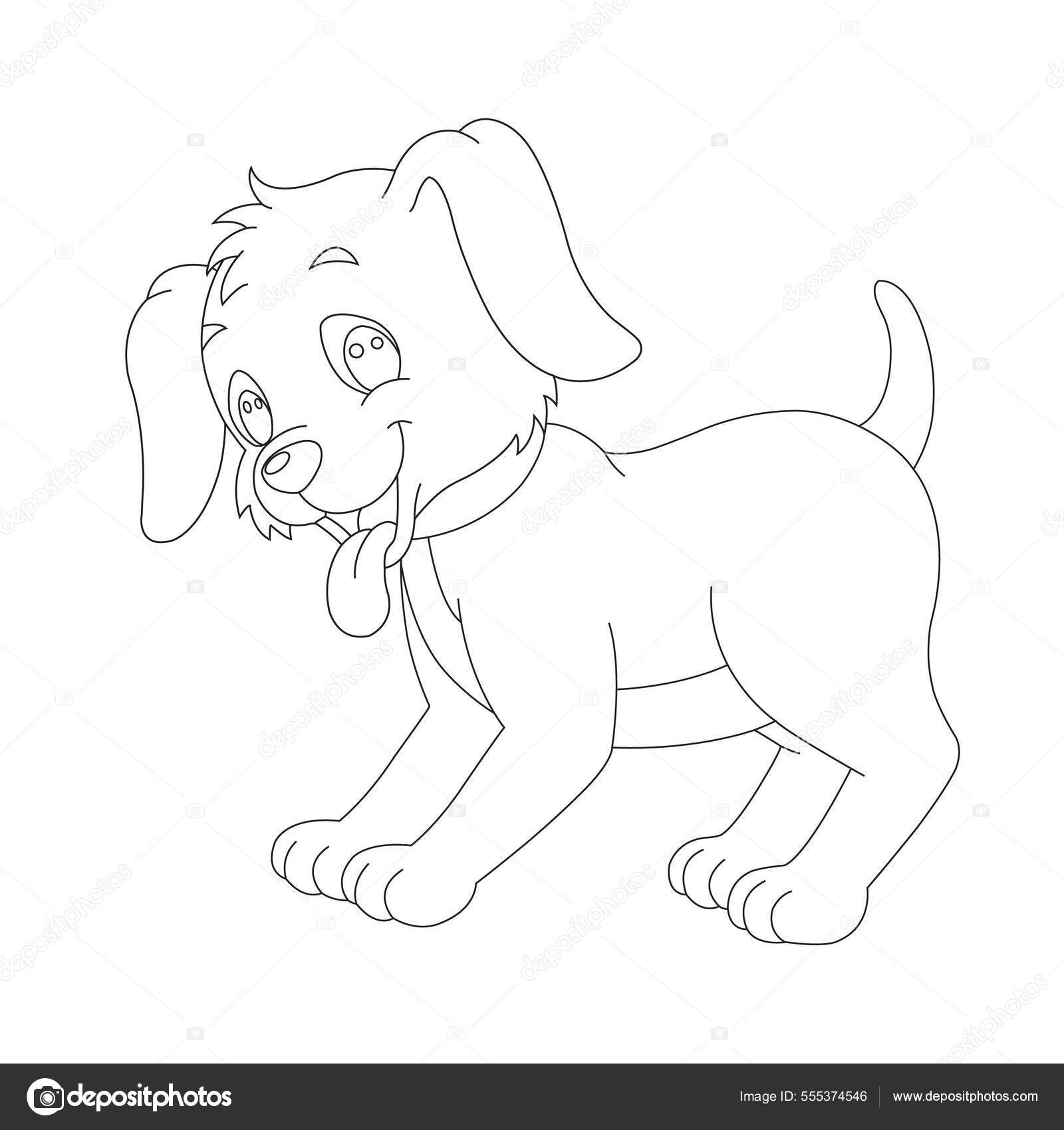 Roztomilé Štěně Pes Obrys Zbarvení Stránky Pro Děti Živočišné Zbarvení ...