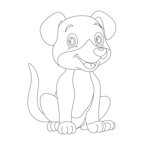 Cute Puppy Dog Outline Coloring Page Kids Animal Coloring Page Stock ...