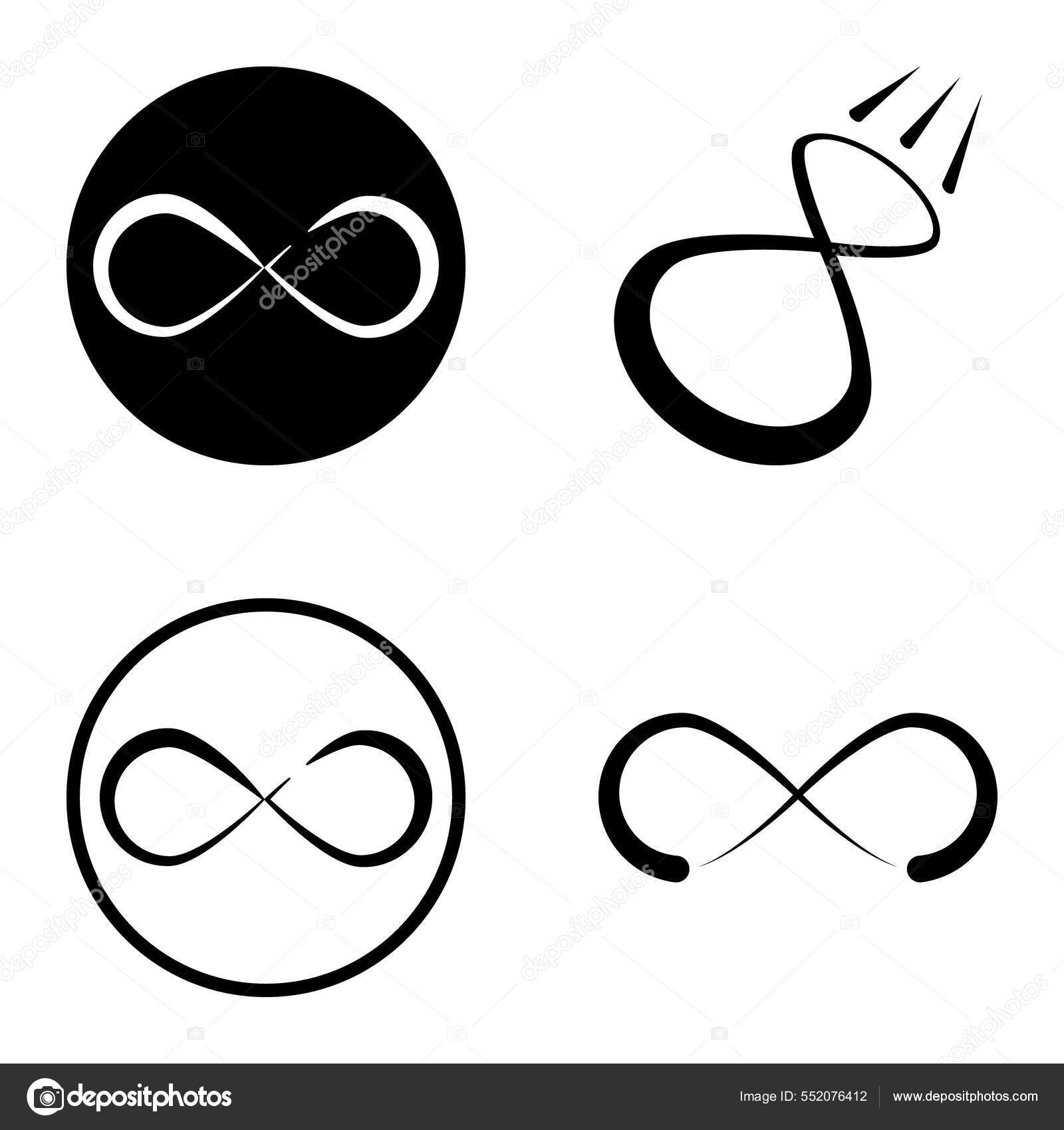 Icono Plano Infinito Conjunto Aislado Sobre Fondo Blanco Vector de ...