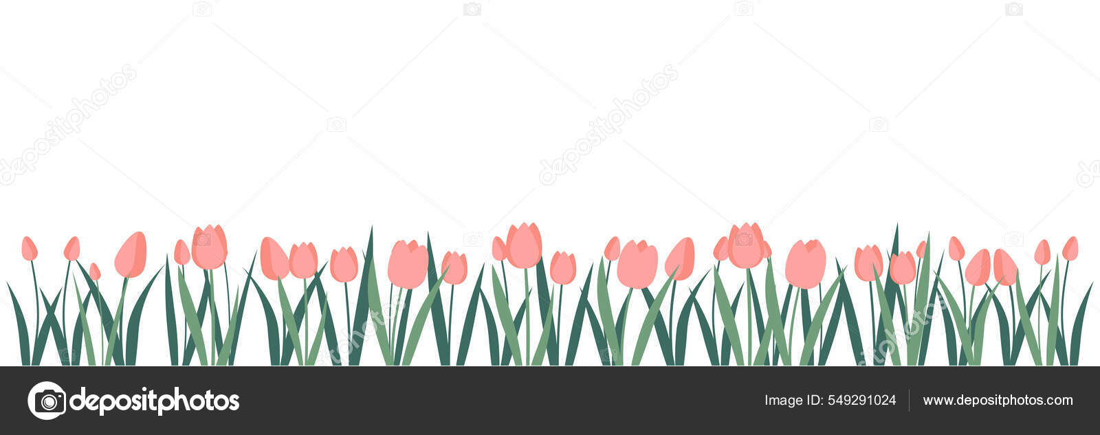 Horizontal background vector tulips Stock Vector Image by ©MorkPork ...