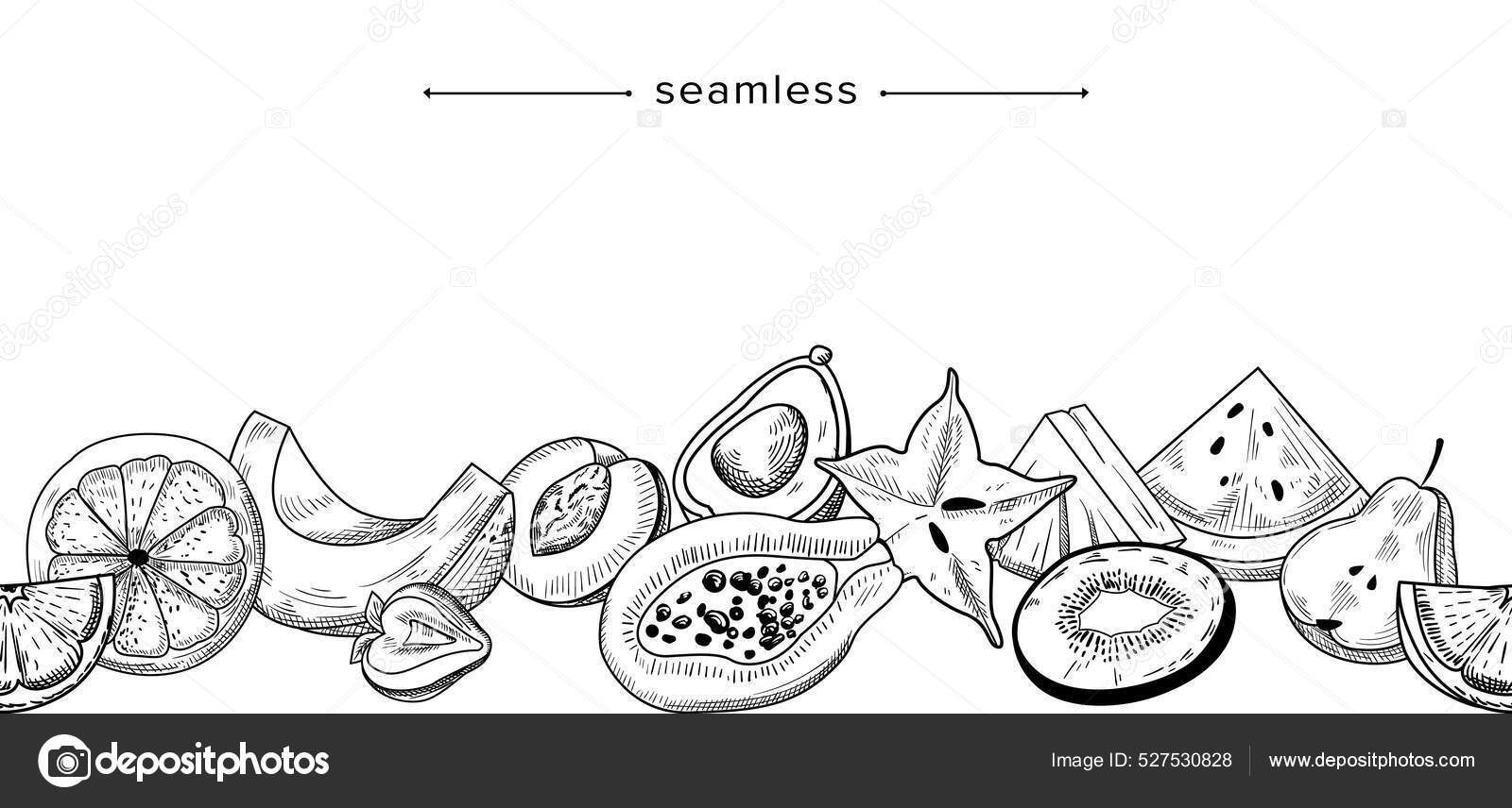 Watermelon Border Black And White