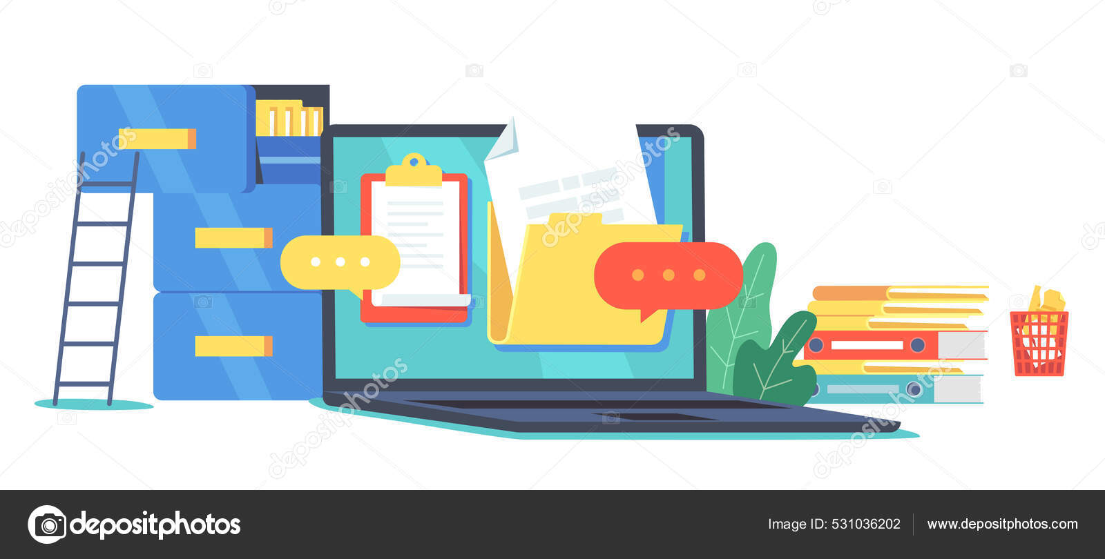 Electronic Files Organization, Document Management Concept. Digital ...