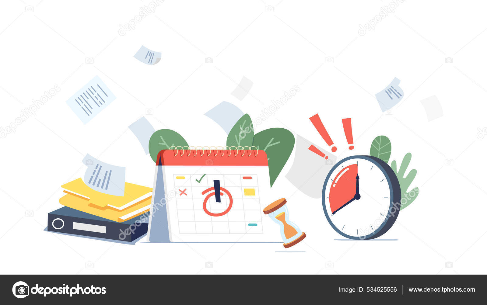 Urgent Work, Deadline Approaching Concept. Chaos Office Workplace with ...