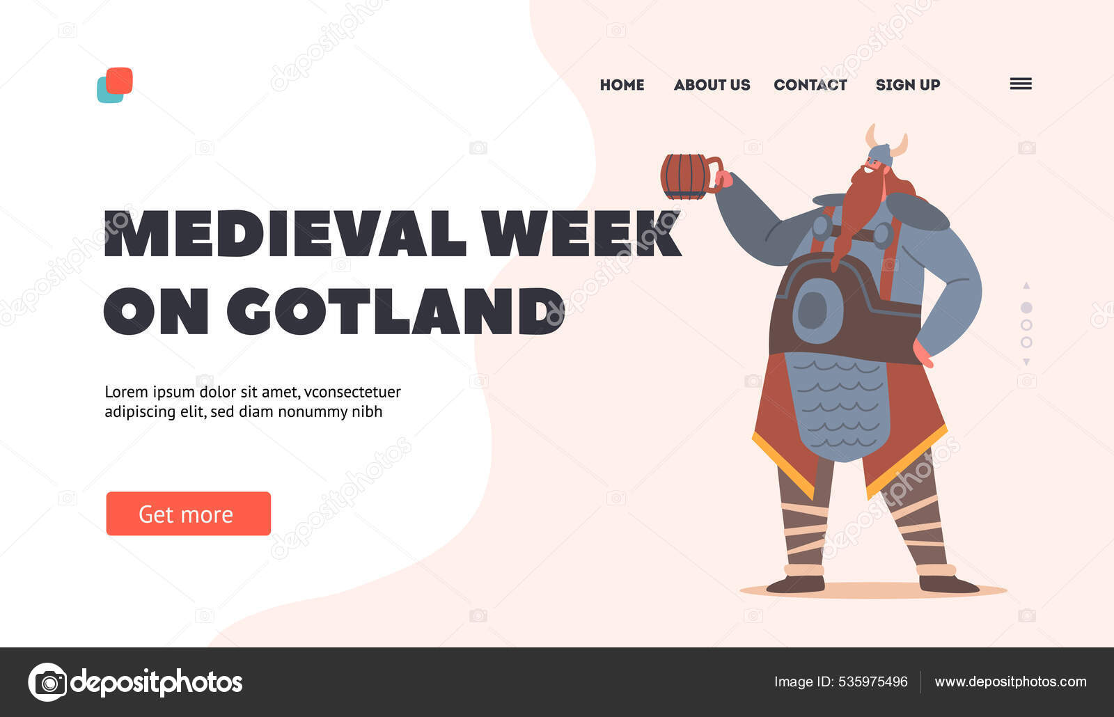 Medieval Week on Gotland Landing Page Template. Viking, Scandinavian ...