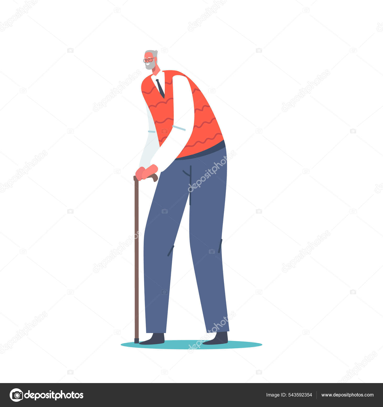 Senility, Old Ages Concept. Senior Man, Aged Grandfather Moving with ...