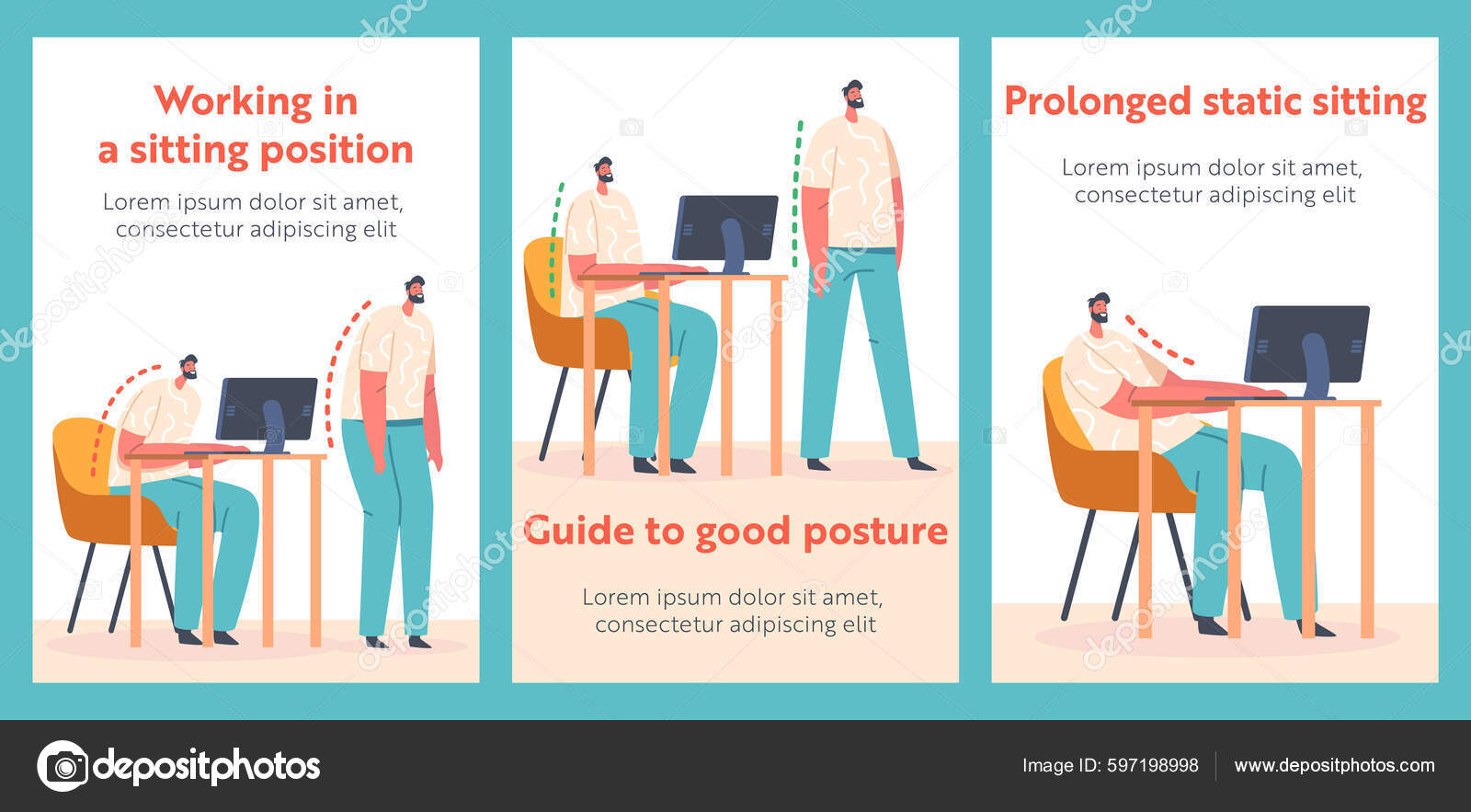 Spinal Deformity Scoliosis Spine Backbone Curvature Banners Male ...