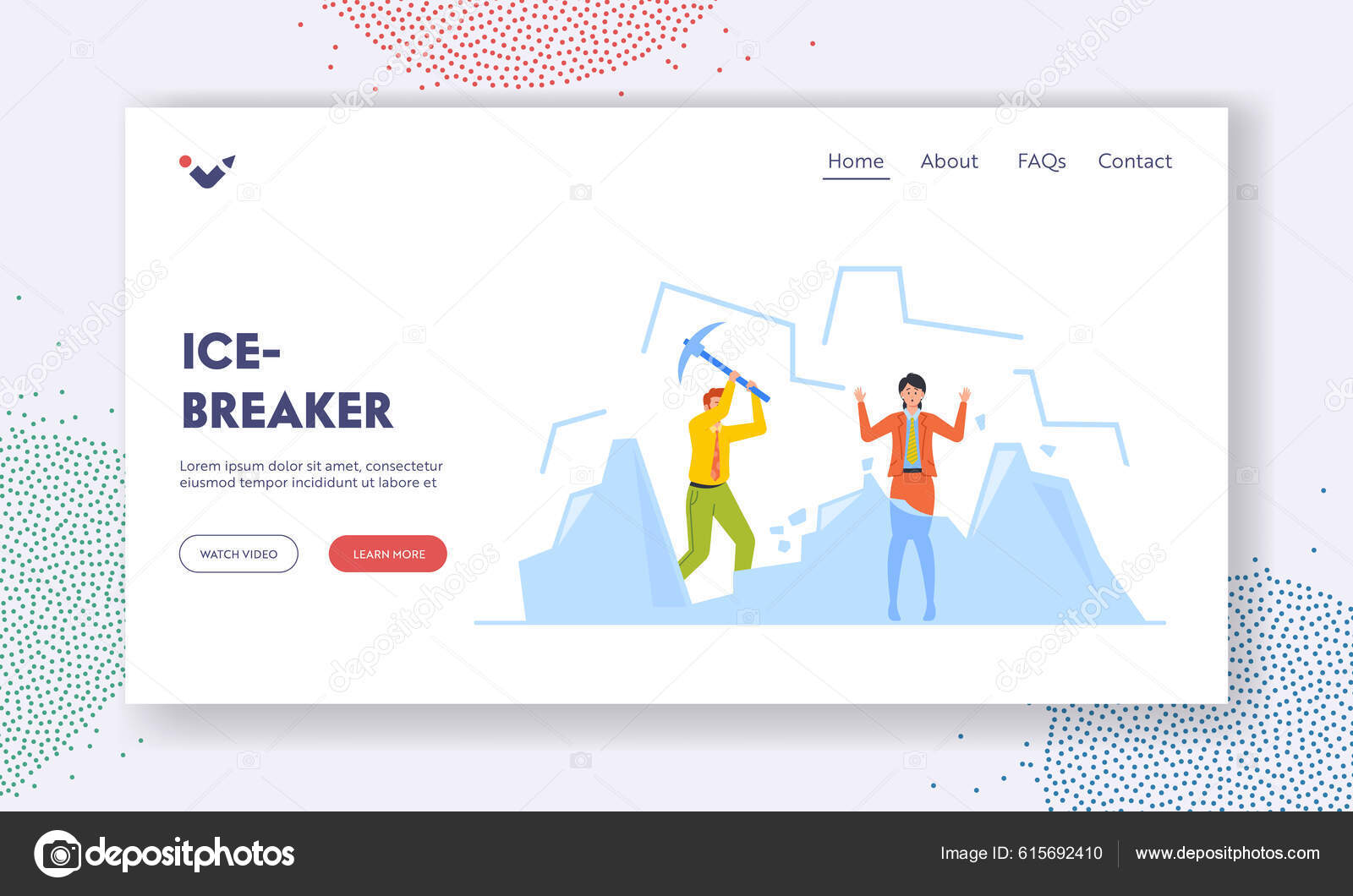 Ice Breaker Landing Page Template Knowing Each Member Warm Business ...
