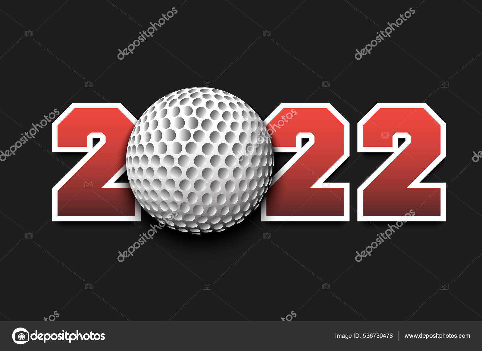 New Year Numbers 2022 Golf Ball Isolated Background Design Pattern ...