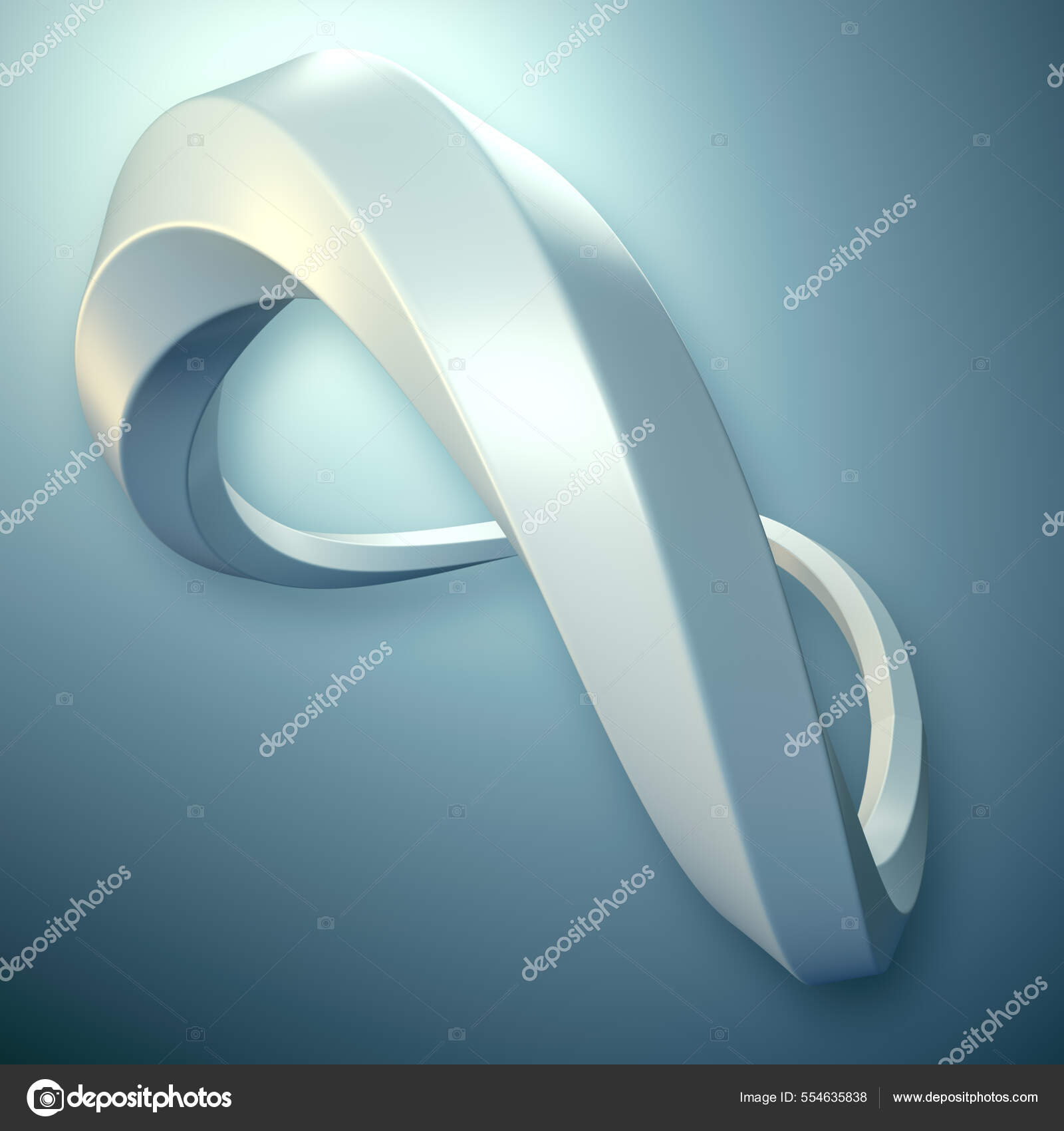 White Mobius Strip Ring Sacred Geometry Spatial Figure Upturned ...