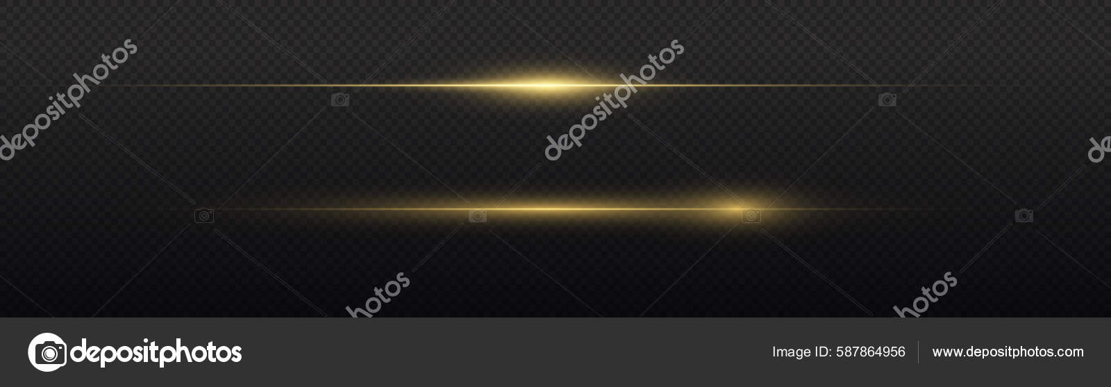Laser Beams Horizontal Light Rays Abstract Shine Gold Line Glowing ...