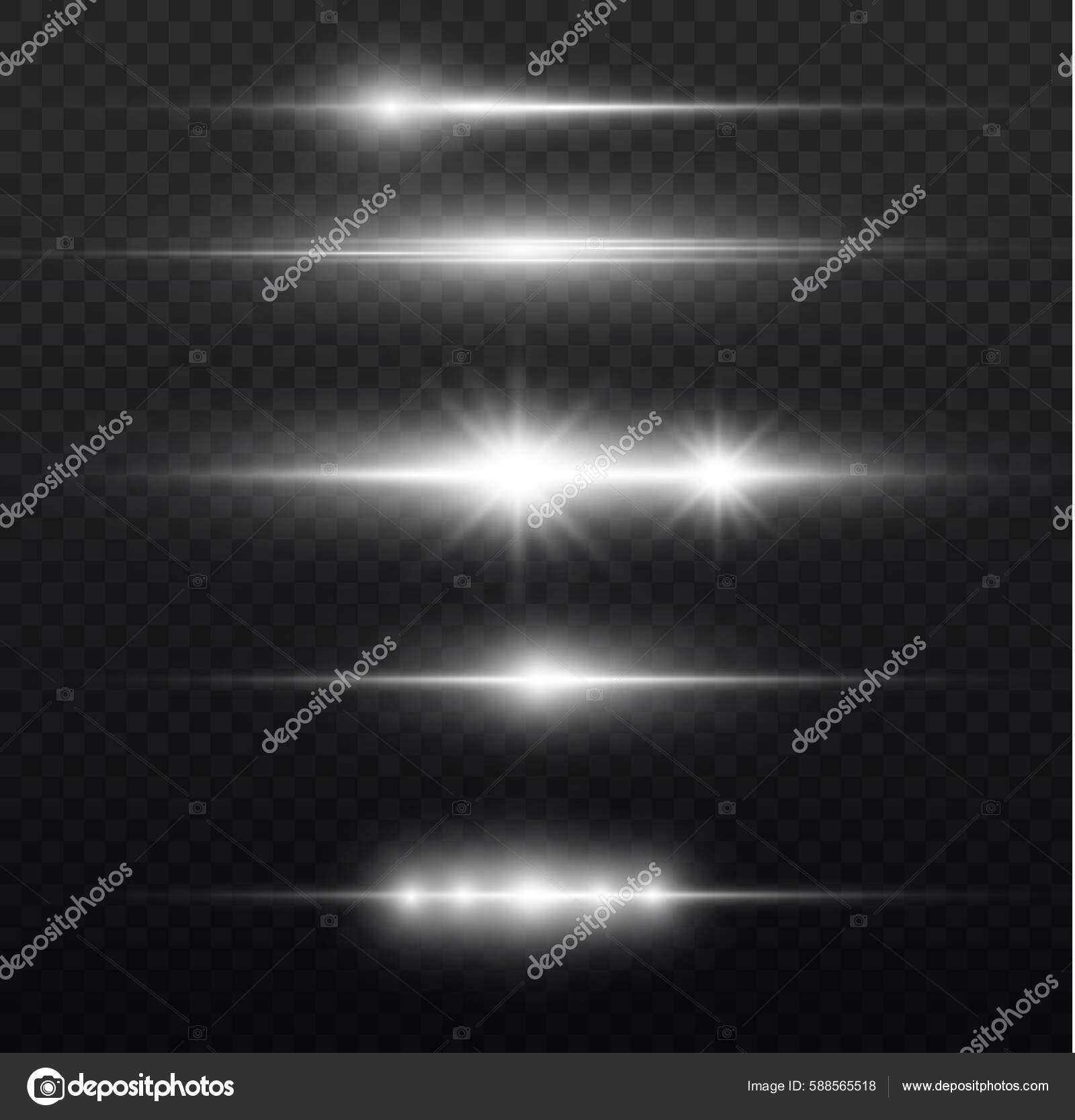 Flashes Glares Sparkle Light Line Glowing Bright White Lines Isolated ...