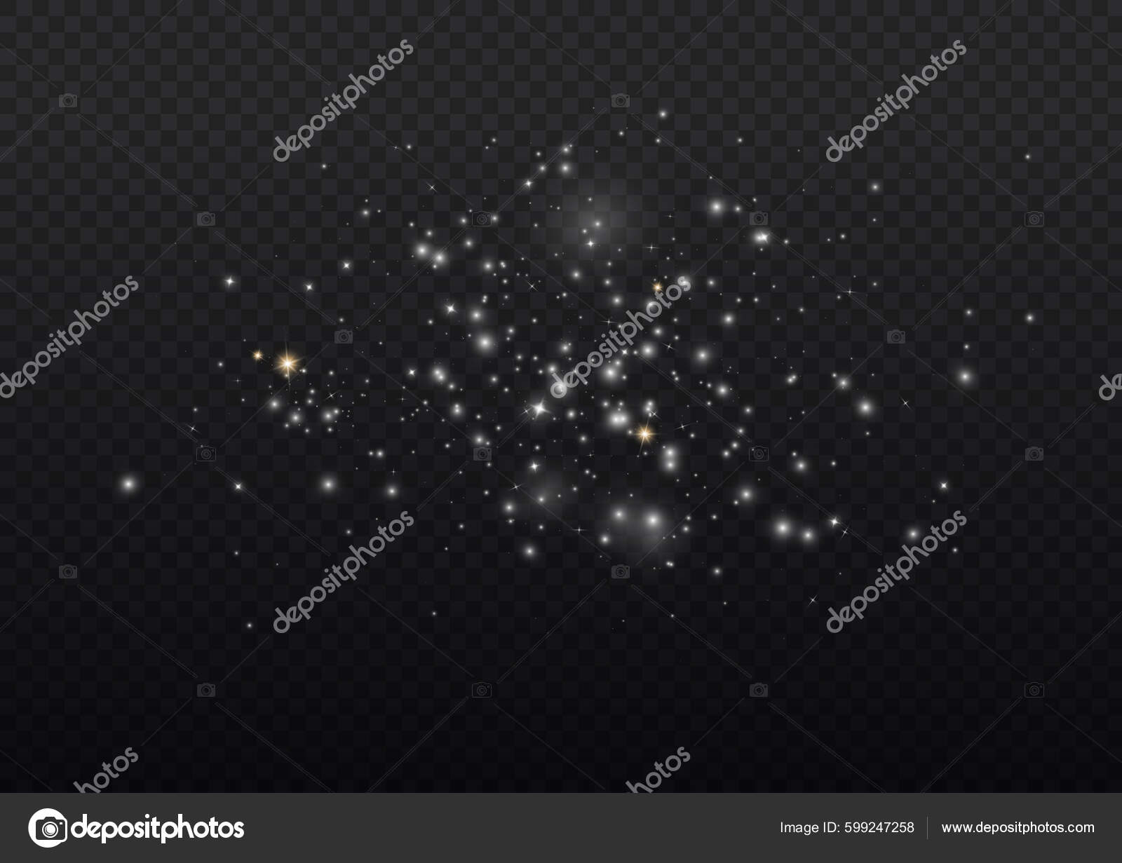 Glowing Light Effect Many Glitter Particles Isolated Transparent ...