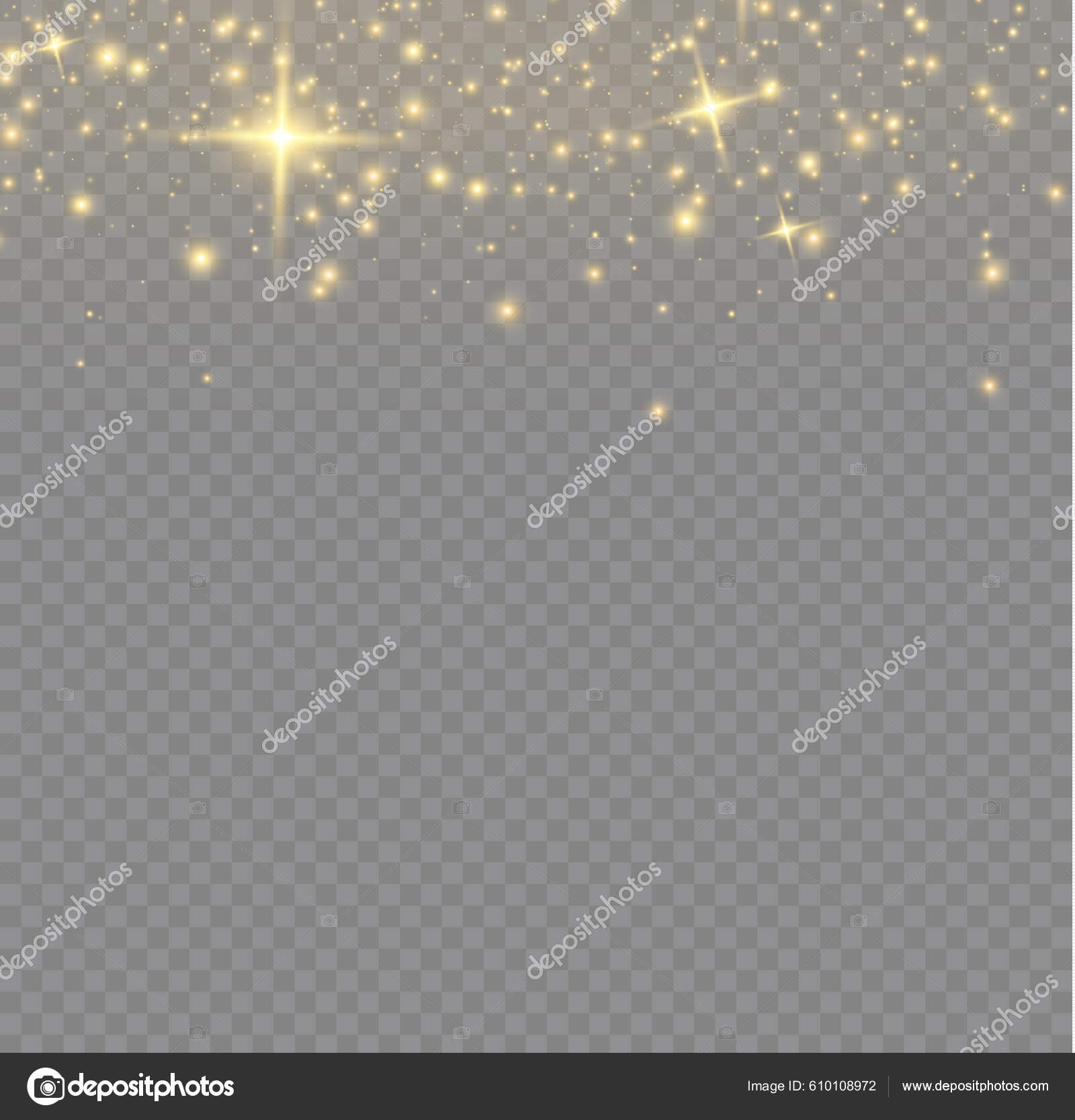 Glowing Light Effect Many Glitter Particles Isolated Transparent ...