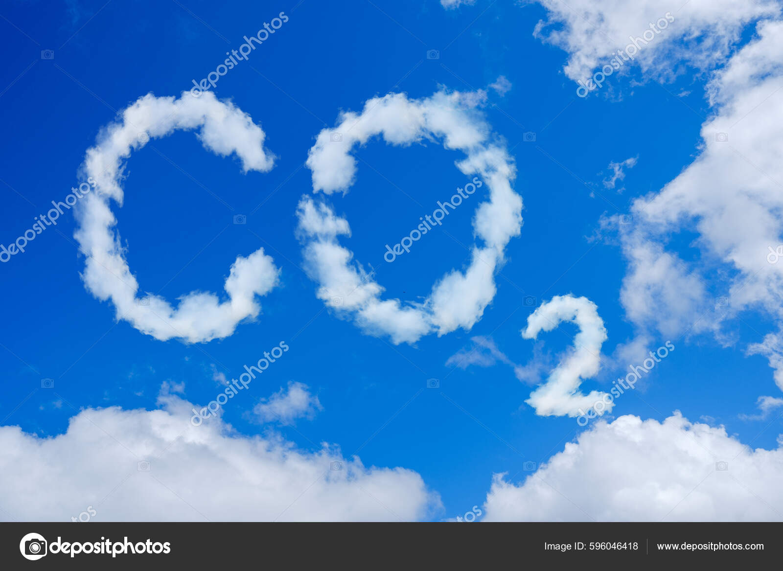 Blue Sky Word Co2 Global Warming Concept Natural Disasters Cataclysms ...