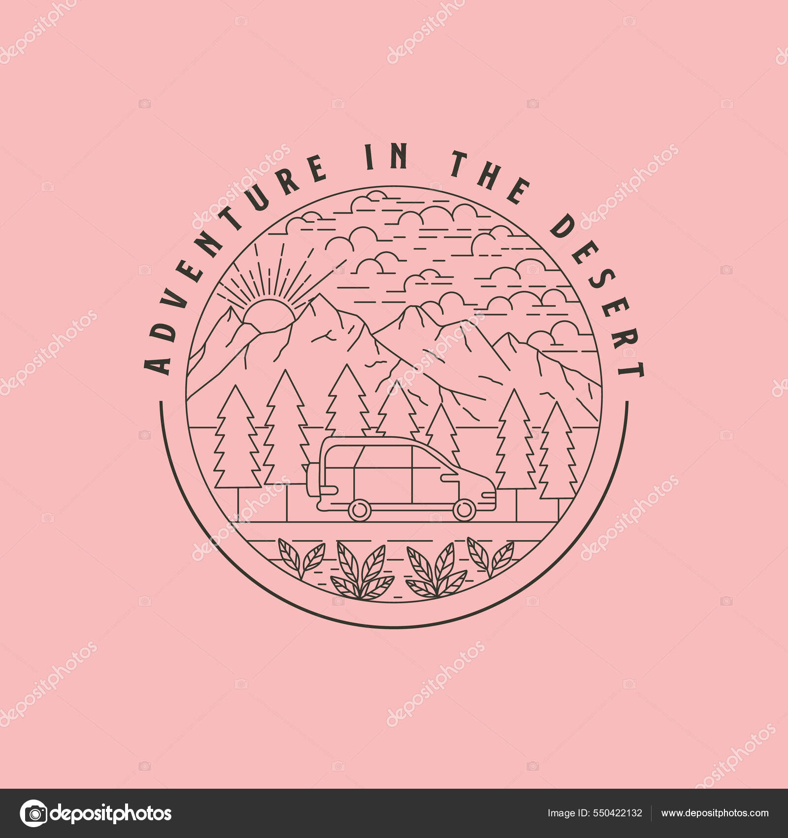 Petualangan Gurun Desain Vektor Logo Desain Logo Gunung Vektor Stok ...