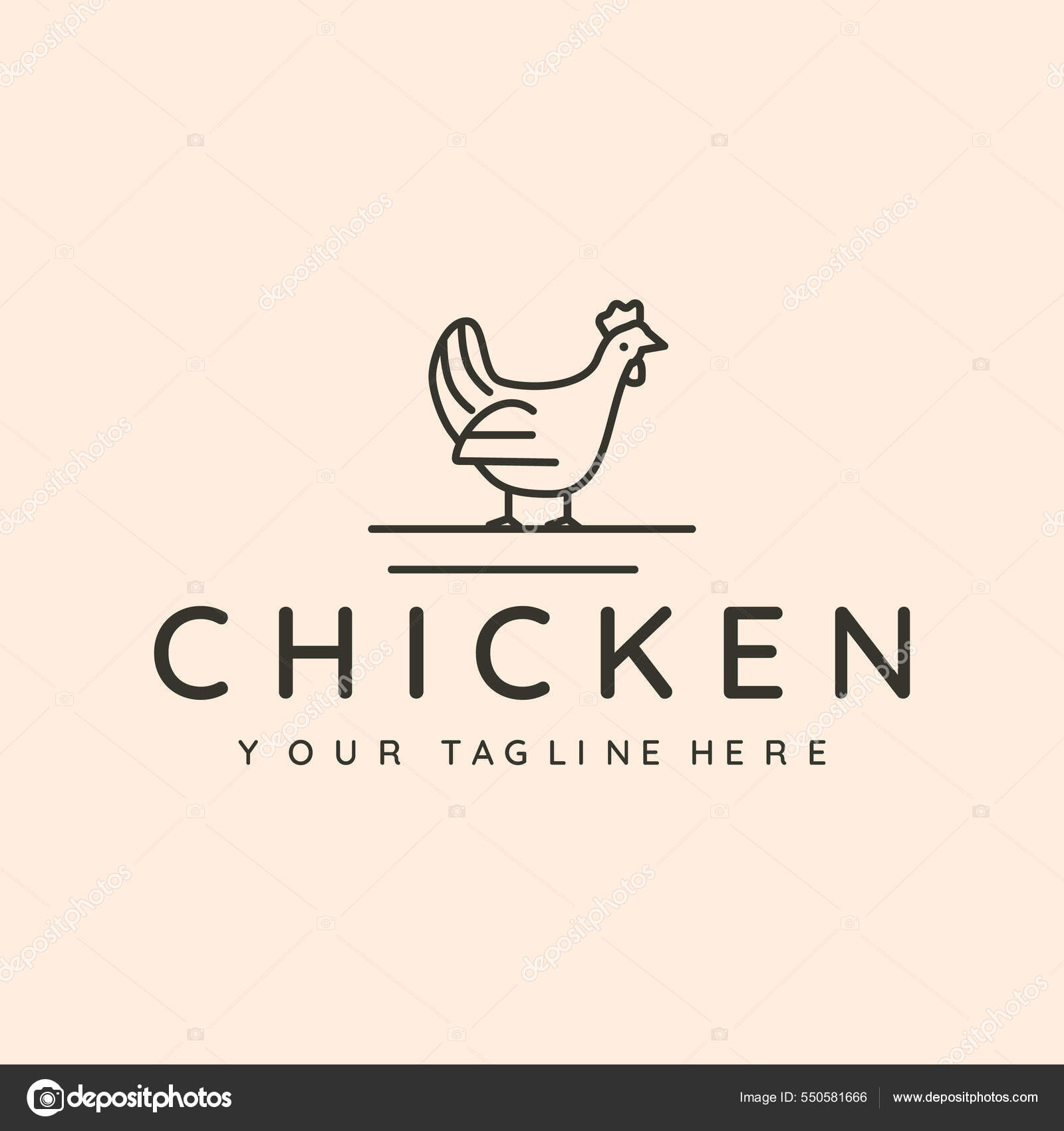 Hen Minimalist Line Art Logo Vector Symbol Illustration Design Stock ...