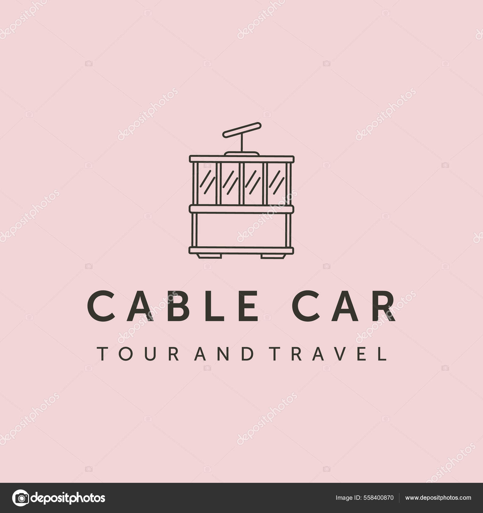 Cable Car Line Logo Vector Illustration Design Stock Vector Image by ...