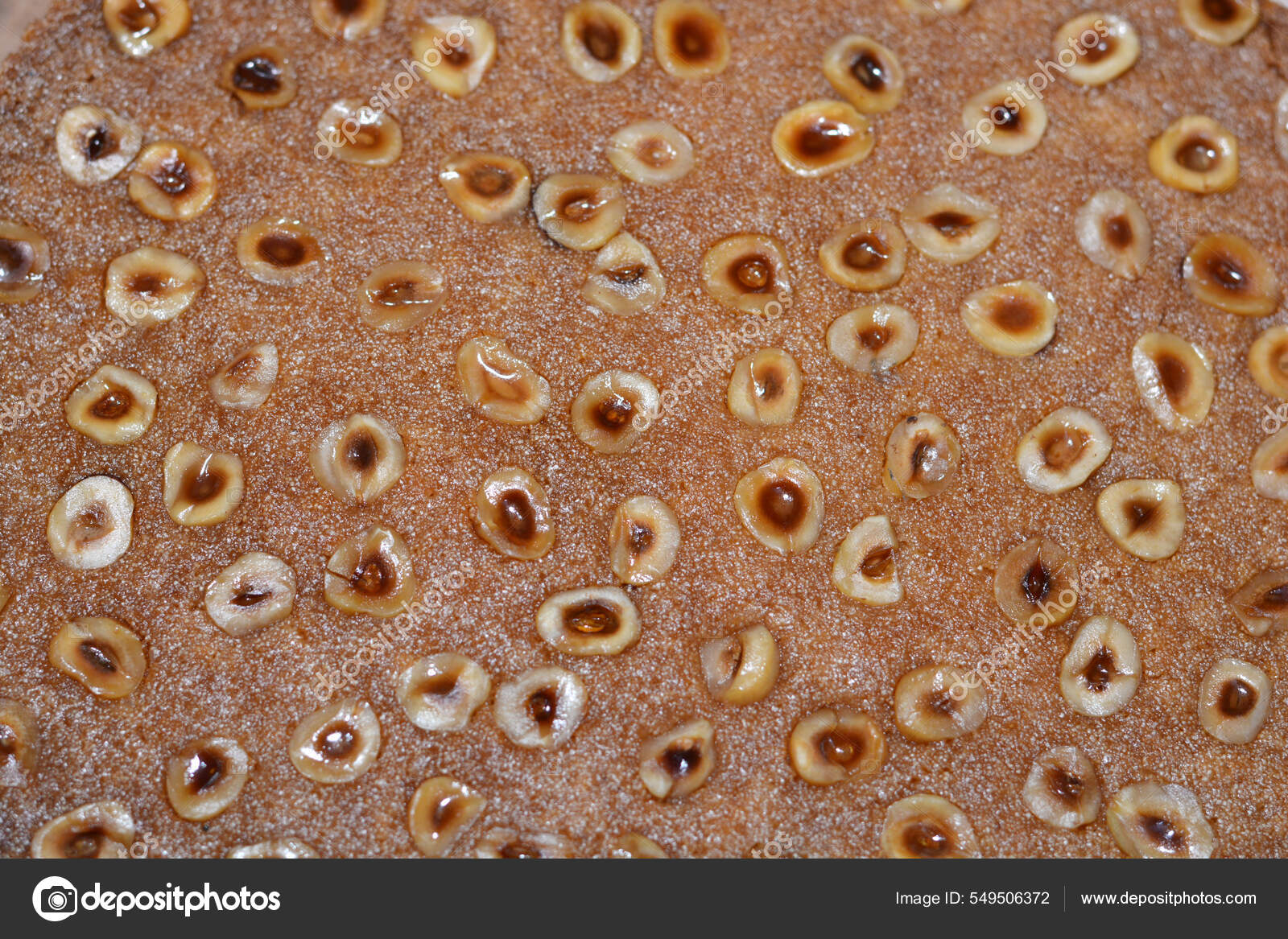 Closeup Basbosa Hazelnut Honey Sugary Syrup Basbusa Middle Eastern Dessert — Stock Photo © Tamer ...