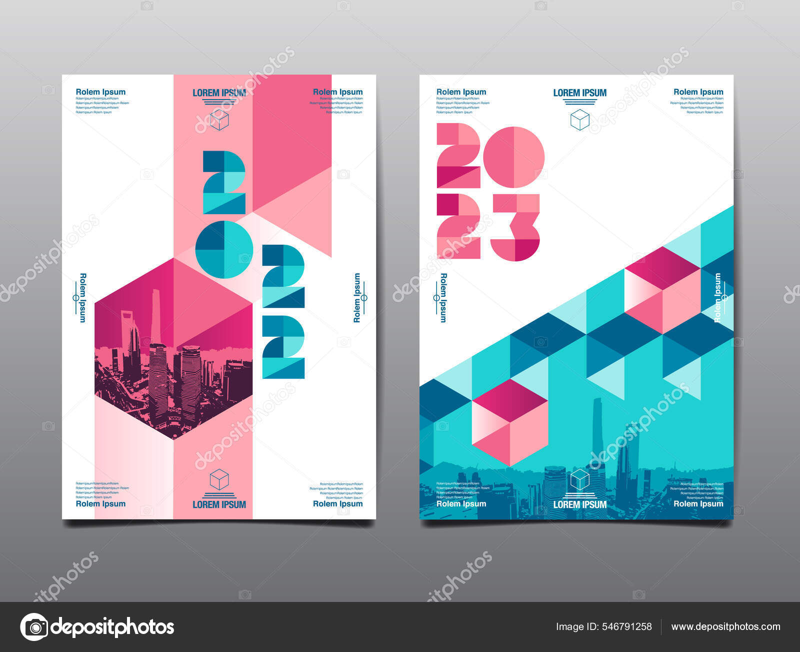 Annual Report 2022 2023 Template Layout Design Geometric Flat Design ...