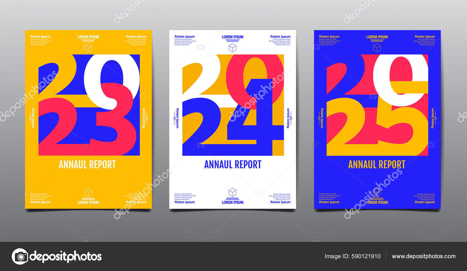 Annual Report 2023 2024 2025 Template Layout Design Typography Flat ...