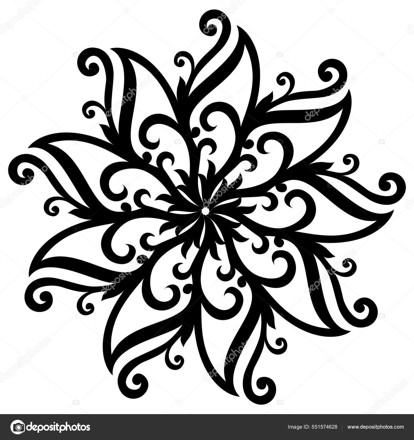 Amazing Black White Vector Mandalas Different Themes Oriental Western ...