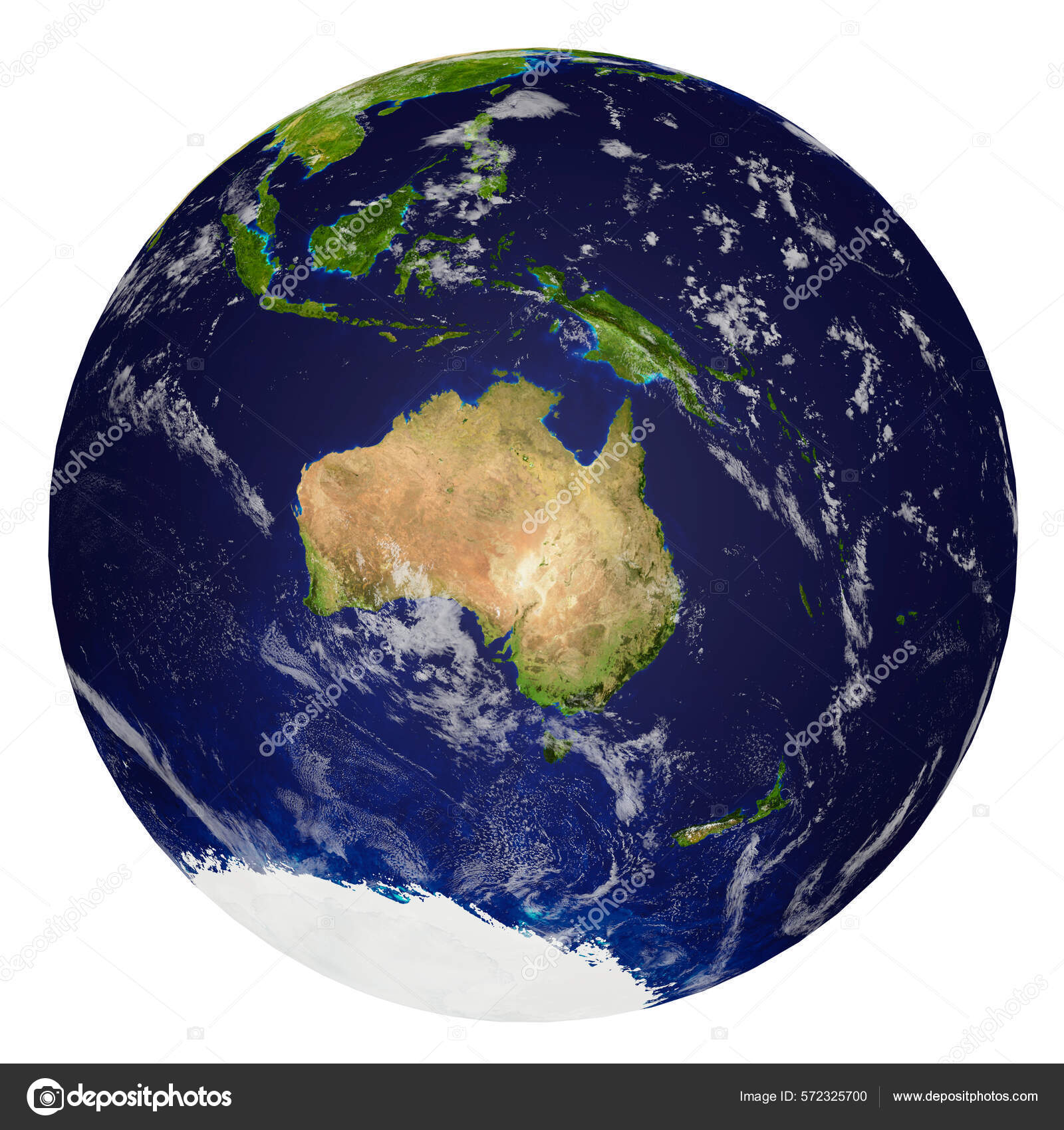 Planet Earth Clouds Isolated White Background Continents Asia Australia ... Planet Earth Clouds Isolated White Background Continents Asia Australia ...