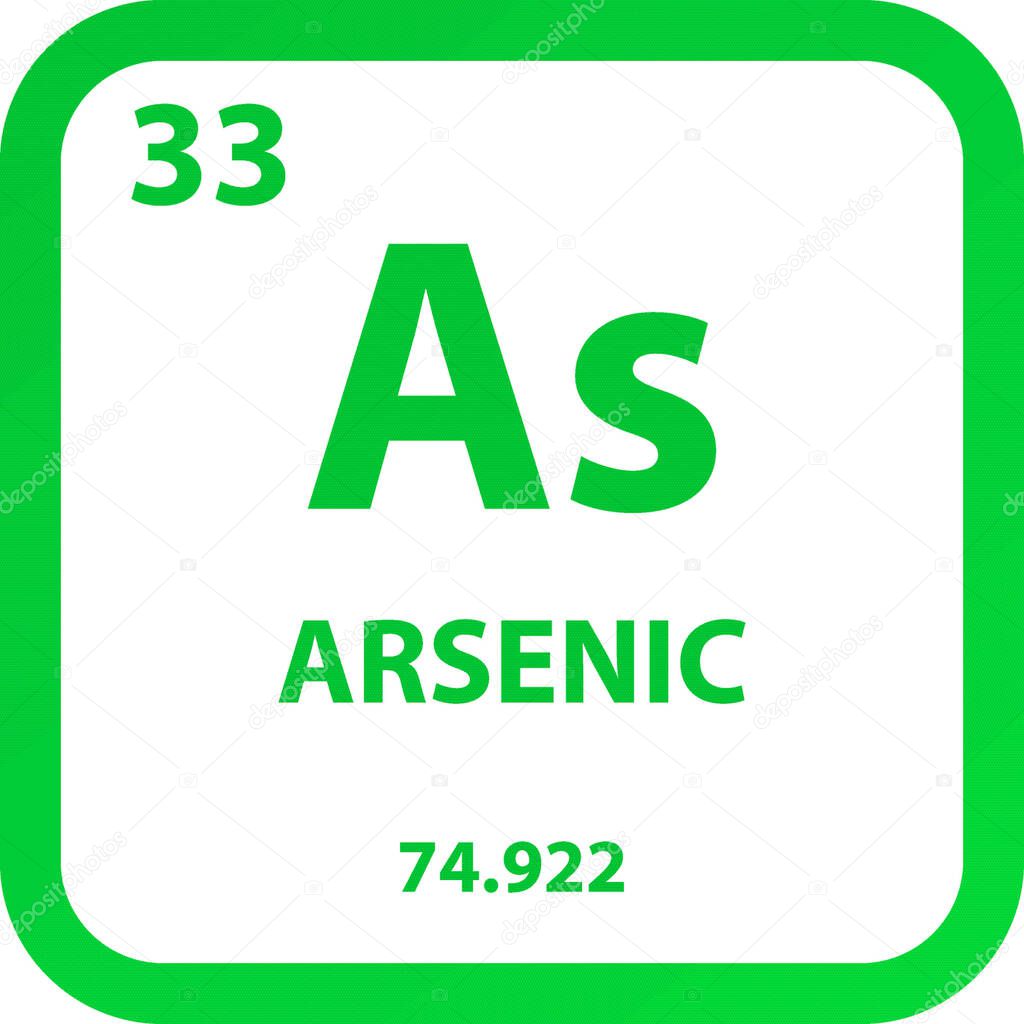 As Arsenic Metalloid Chemical Element Periodic Table. Ilustración ...