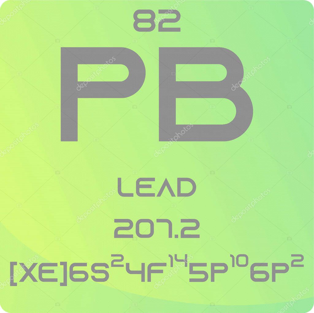 Pb Plomo Post transición metal elemento químico Tabla periódica ...