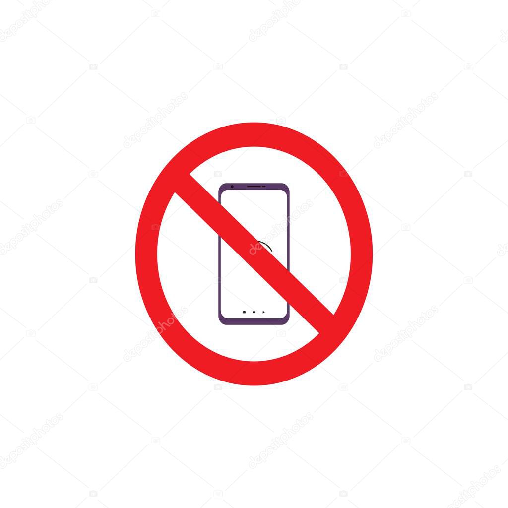 imagen vectorial prohibida de usar ilustración de teléfonos móviles 2022