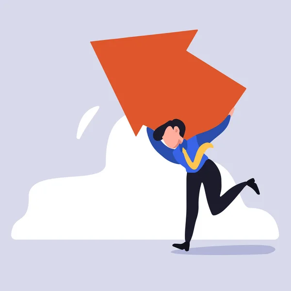 Cartoon Flat Style Drawing Competitive Businessman Holding Lifting ...