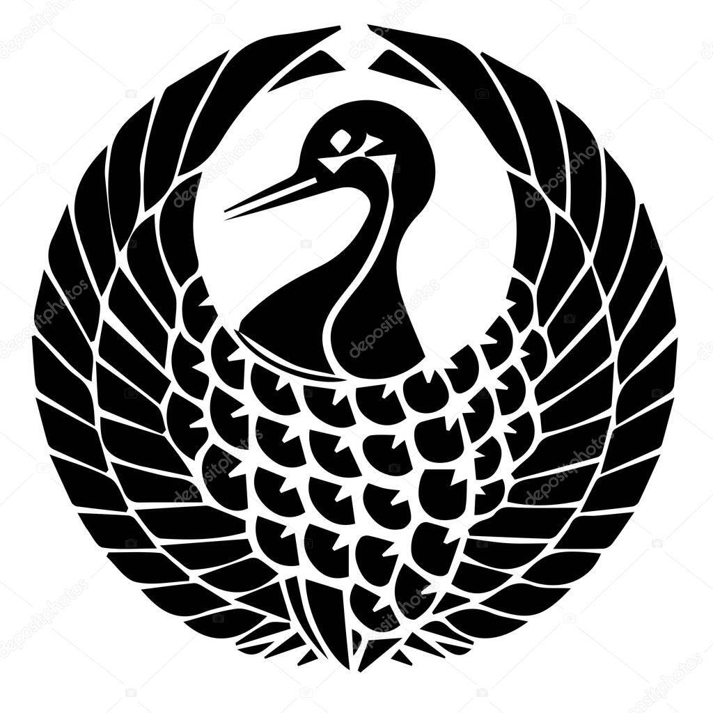 Símbolo de cresta kamon del clan japonés. Símbolo de sello de familia ...