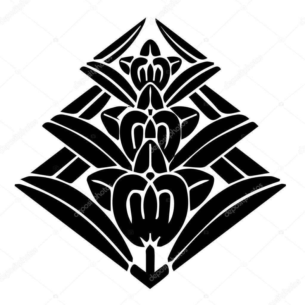 Símbolo de cresta kamon del clan japonés. Símbolo de sello de familia ...