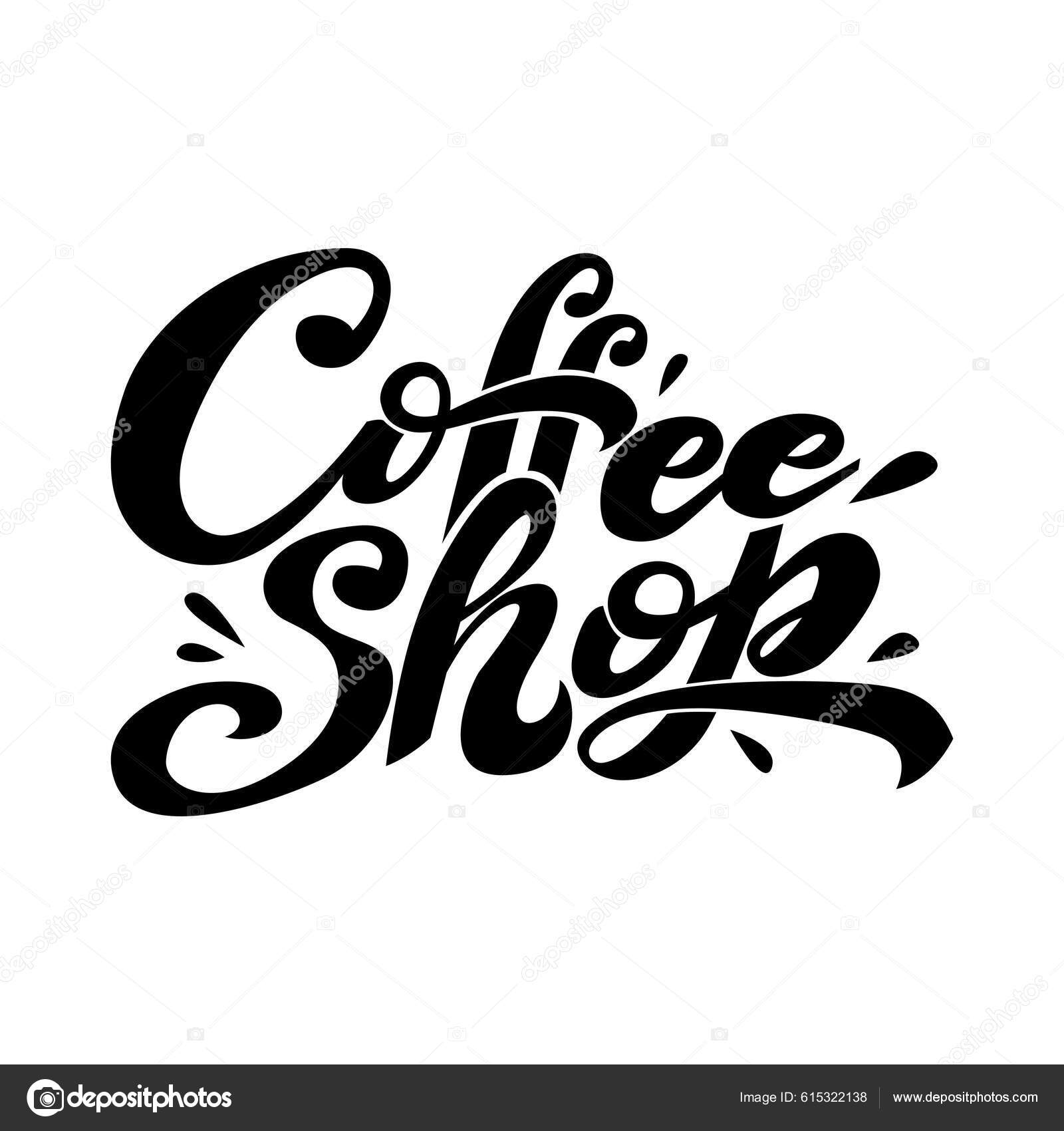 Coffee Lettering Quote Logo Market Design Stock Vector Image by ...