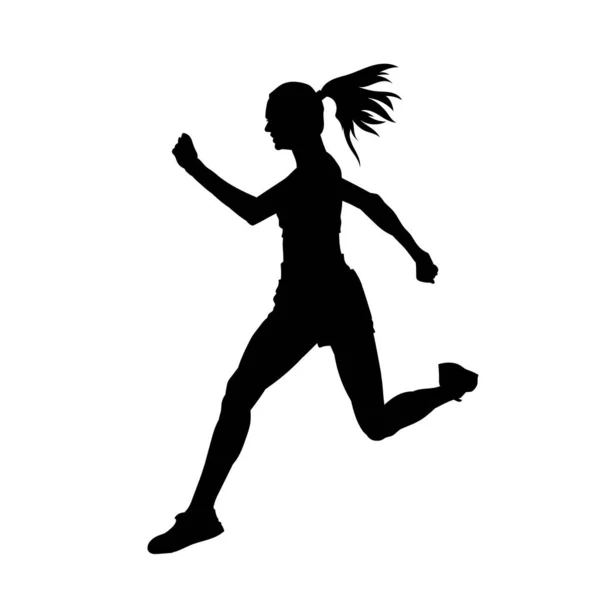 Niña corriendo dibujo imágenes de stock de arte vectorial | Depositphotos