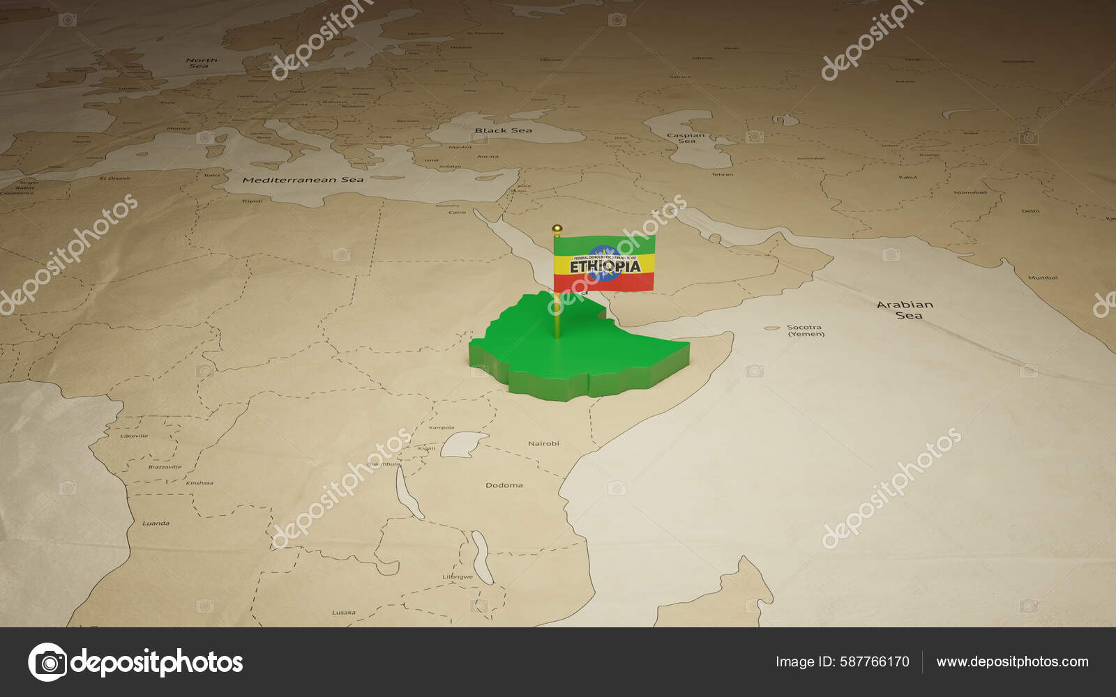 ethiopian highlands world map