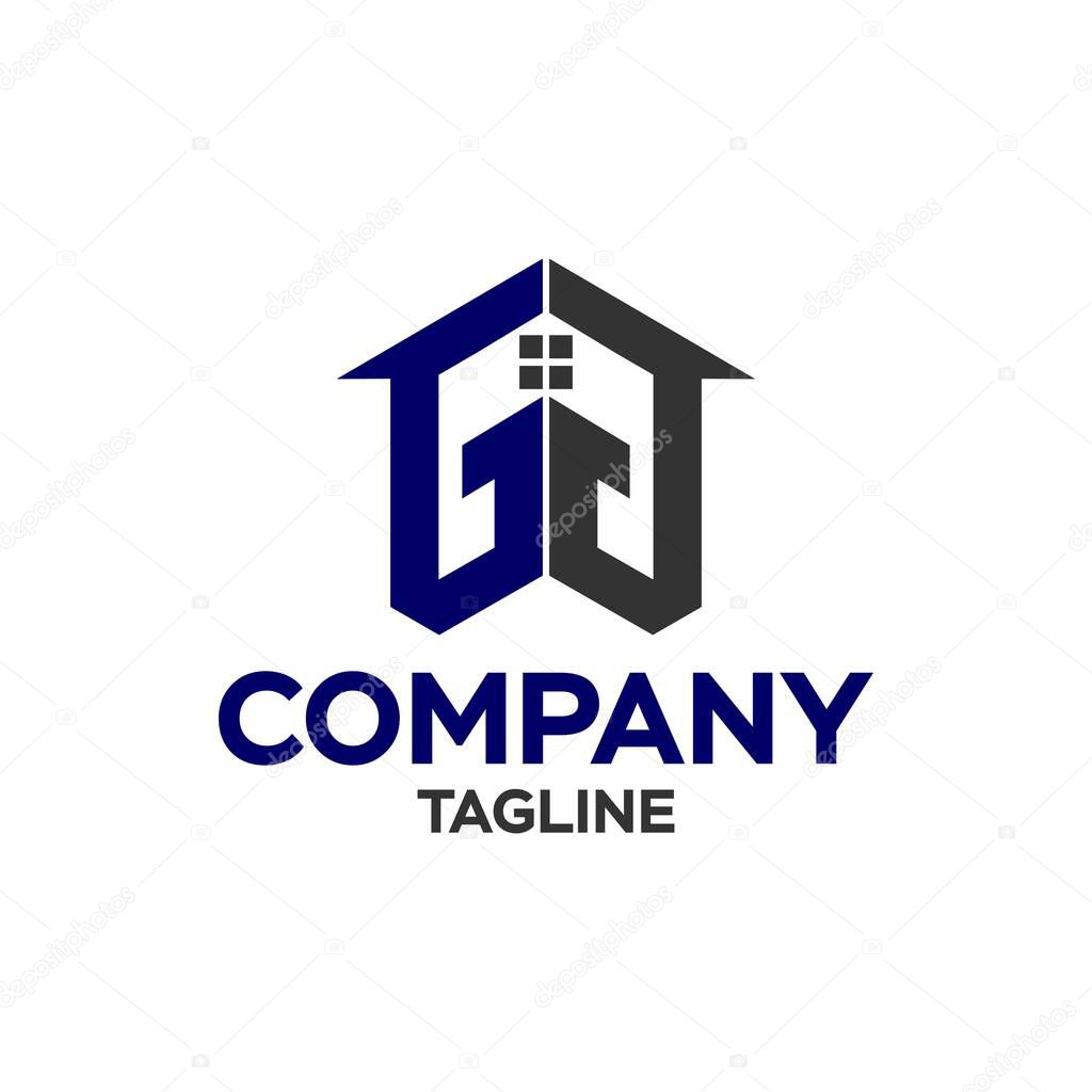 Un dise o de logotipo nico representa Letra GG y una casa. Muy limpio, simple y moderno para tu ...