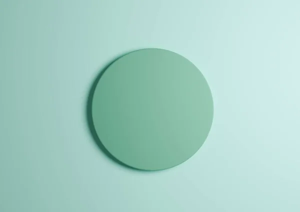 3D illustration of a light blue circle podium or stand top view flat ...