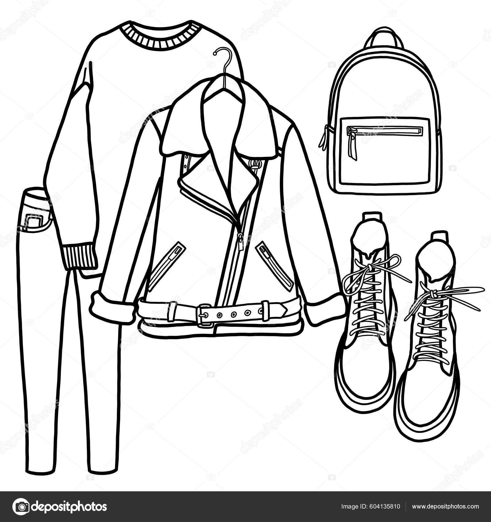 Minimalistic Image Capsule Clothing Linear Illustration Clothes ...