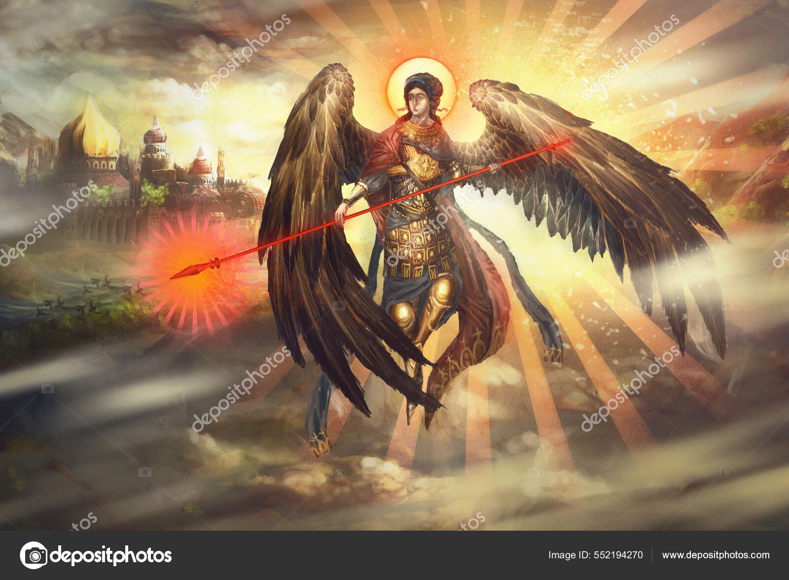 Archangel Michael Spear Stock Photo by ©vukkosticart@gmail.com 552194270